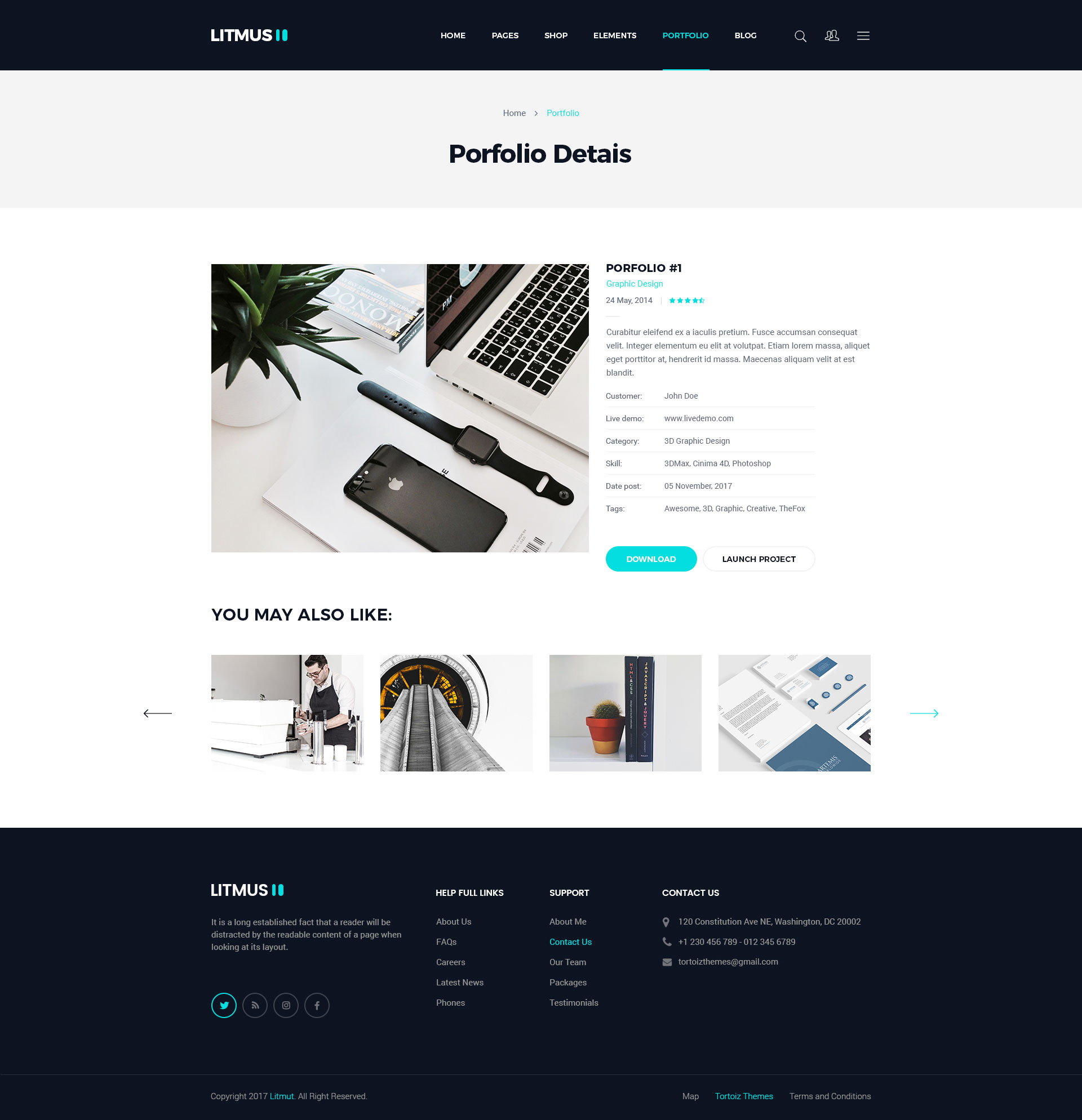 Litmus - Clean & Creative Multipurpose PSD Template by tortoizthemes